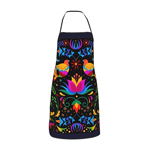 Senheol Day of The Dead Mexican Aprons, Kitchen Chef Waterproof Adjustable Mexican Apron For Bbq With Pockets, Mexican Dia De Los Muertos Gift For Women Men