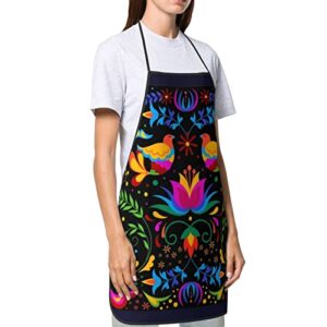 Senheol Day of The Dead Mexican Aprons, Kitchen Chef Waterproof Adjustable Mexican Apron For Bbq With Pockets, Mexican Dia De Los Muertos Gift For Women Men