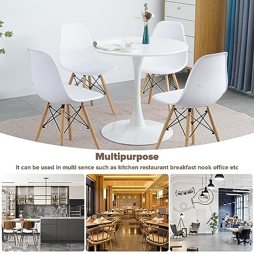 Ufurpie Dining Table Set for 4, Round Dining Room Table Set for 4, 5-Piece Table and Chair Set, Farmhouse Dining Table with 4 Chairs, Dining Table Set for Dining Room & Coffee Shop & Small Spaces