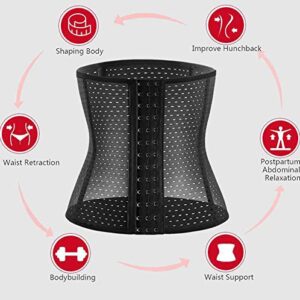 vipolish Black Waist Trainer Women Waist Cincher Corset Body Shaper for Lossing Weight Shaping Workout Sports