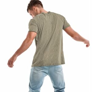 KLIEGOU Men's T-Shirts - Elasticity Cotton Crew Neck Tees 2166 ArmyGreen