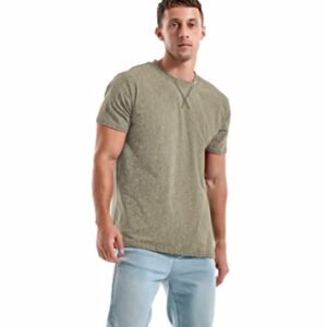 KLIEGOU Men's T-Shirts - Elasticity Cotton Crew Neck Tees 2166 ArmyGreen