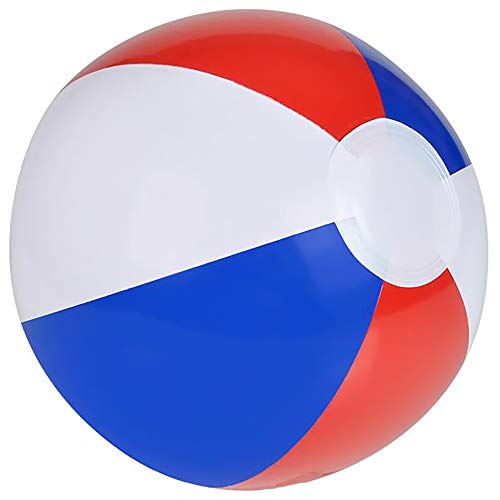 The Dreidel Company Inflatable Patriotic Beach Balls US Flag Design for Swimming Pool Party, Birthday, Summer Fun Toy, 12" Inch (6-Pack)