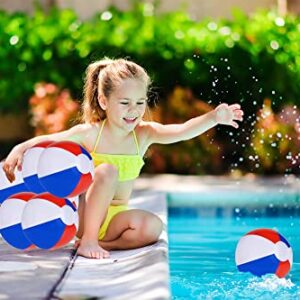 The Dreidel Company Inflatable Patriotic Beach Balls US Flag Design for Swimming Pool Party, Birthday, Summer Fun Toy, 12" Inch (6-Pack)