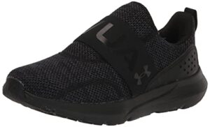 under armour women's surge 3 slip on running shoe, (002) black/black/black, 8