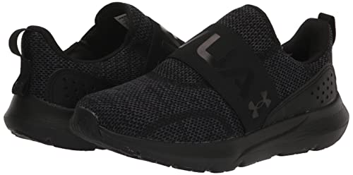 Under Armour Women's Surge 3 Slip On Running Shoe, (002) Black/Black/Black, 8