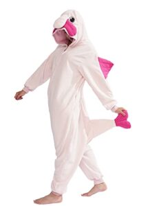 lassupin adult pink blobfish onesie pajamas animal cosplay homewear sleepwear jumpsuit costume for women men