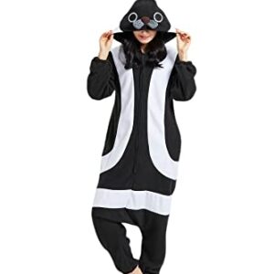 DarkCom Cosplay Ribbon Seal Animal Onesie Christmas Pajamas Polar Fleece Homewear One Piece Sleepwear for Men Women Small