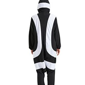 DarkCom Cosplay Ribbon Seal Animal Onesie Christmas Pajamas Polar Fleece Homewear One Piece Sleepwear for Men Women Small