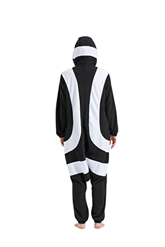 DarkCom Cosplay Ribbon Seal Animal Onesie Christmas Pajamas Polar Fleece Homewear One Piece Sleepwear for Men Women Small