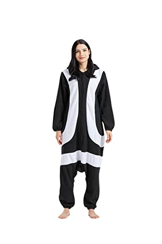 DarkCom Cosplay Ribbon Seal Animal Onesie Christmas Pajamas Polar Fleece Homewear One Piece Sleepwear for Men Women Small