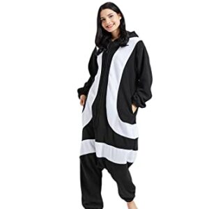 DarkCom Cosplay Ribbon Seal Animal Onesie Christmas Pajamas Polar Fleece Homewear One Piece Sleepwear for Men Women Small