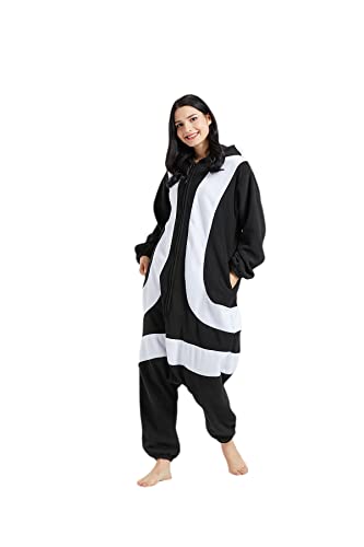 DarkCom Cosplay Ribbon Seal Animal Onesie Christmas Pajamas Polar Fleece Homewear One Piece Sleepwear for Men Women Small