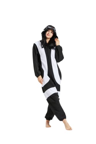 DarkCom Cosplay Ribbon Seal Animal Onesie Christmas Pajamas Polar Fleece Homewear One Piece Sleepwear for Men Women Small