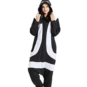 DarkCom Cosplay Ribbon Seal Animal Onesie Christmas Pajamas Polar Fleece Homewear One Piece Sleepwear for Men Women Small