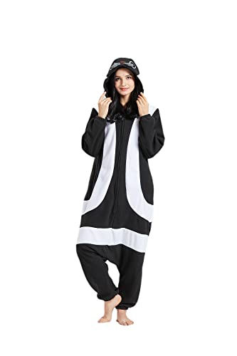 DarkCom Cosplay Ribbon Seal Animal Onesie Christmas Pajamas Polar Fleece Homewear One Piece Sleepwear for Men Women Small