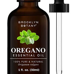 Brooklyn Botany Oregano Essential Oil – 100% Pure and Natural – Therapeutic Grade Essential Oil with Dropper - Oregano Oil for Aromatherapy and Diffuser - 1 Fl. OZ