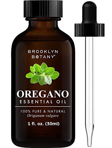 Brooklyn Botany Oregano Essential Oil – 100% Pure and Natural – Therapeutic Grade Essential Oil with Dropper - Oregano Oil for Aromatherapy and Diffuser - 1 Fl. OZ