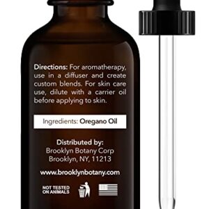 Brooklyn Botany Oregano Essential Oil – 100% Pure and Natural – Therapeutic Grade Essential Oil with Dropper - Oregano Oil for Aromatherapy and Diffuser - 1 Fl. OZ