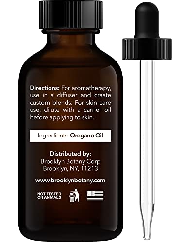 Brooklyn Botany Oregano Essential Oil – 100% Pure and Natural – Therapeutic Grade Essential Oil with Dropper - Oregano Oil for Aromatherapy and Diffuser - 1 Fl. OZ