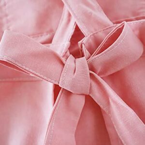 Cute Retro Apron Vintage Ruffle Kitchen Cooking Apron with Pockets for Women Pink