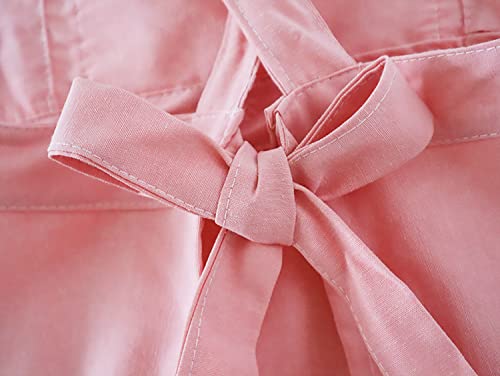 Cute Retro Apron Vintage Ruffle Kitchen Cooking Apron with Pockets for Women Pink