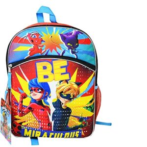 miraculous ladybug backpack ladybug bag with front pocket and zippered compartments, perfect backpack for teens and kids, ideal for school, travel, and road trips - 16 inches