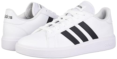 adidas Women's Grand Court Base 2.0 Tennis Shoes, Cloud White-core Black, 8