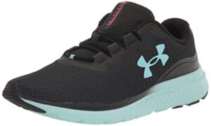 under armour women's charged impulse 3 running shoe, black/black/still water, 8