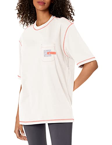 adidas Women's Sport Statement Boyfriend Pocket T-Shirt, White, Medium