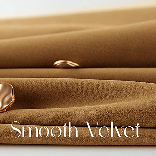 Lazzzy Gold Velvet Valance Blackout Thermal Insulated Scalloped Valance Small Short Wave-Shaped Window Curtain for Bedroom Living Room 18 Inch Curtain Valance Rod Pocket 1 Panel Gold Brown