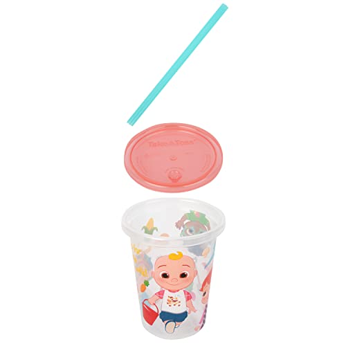 Take & Toss CoComelon Toddler Straw Sippy Cups — Toddler Cups with Lid and Removable Straw — Baby Essentials — 10 Oz — 8 Count