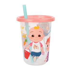 Take & Toss CoComelon Toddler Straw Sippy Cups — Toddler Cups with Lid and Removable Straw — Baby Essentials — 10 Oz — 8 Count