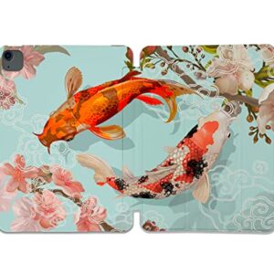 Cute Kawaii Japanese Fish Koi Pattern Case Compatible with All Generations iPad Air Pro Mini 5 6 11 inch 12.9 10.9 10.2 9.7 7.9 Plastic Fabric Cover Slim Smart Stand SN666 (8.3" Mini 6th gen)