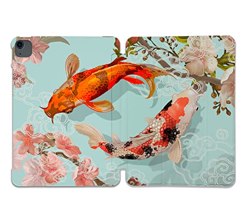 Cute Kawaii Japanese Fish Koi Pattern Case Compatible with All Generations iPad Air Pro Mini 5 6 11 inch 12.9 10.9 10.2 9.7 7.9 Plastic Fabric Cover Slim Smart Stand SN666 (8.3" Mini 6th gen)