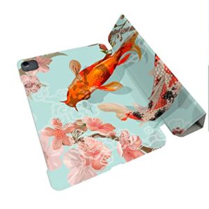 Cute Kawaii Japanese Fish Koi Pattern Case Compatible with All Generations iPad Air Pro Mini 5 6 11 inch 12.9 10.9 10.2 9.7 7.9 Plastic Fabric Cover Slim Smart Stand SN666 (8.3" Mini 6th gen)