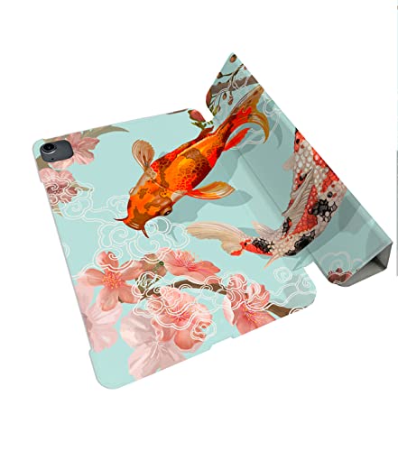 Cute Kawaii Japanese Fish Koi Pattern Case Compatible with All Generations iPad Air Pro Mini 5 6 11 inch 12.9 10.9 10.2 9.7 7.9 Plastic Fabric Cover Slim Smart Stand SN666 (8.3" Mini 6th gen)