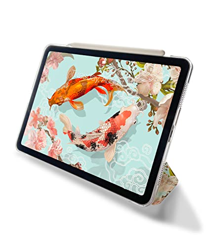 Cute Kawaii Japanese Fish Koi Pattern Case Compatible with All Generations iPad Air Pro Mini 5 6 11 inch 12.9 10.9 10.2 9.7 7.9 Plastic Fabric Cover Slim Smart Stand SN666 (8.3" Mini 6th gen)