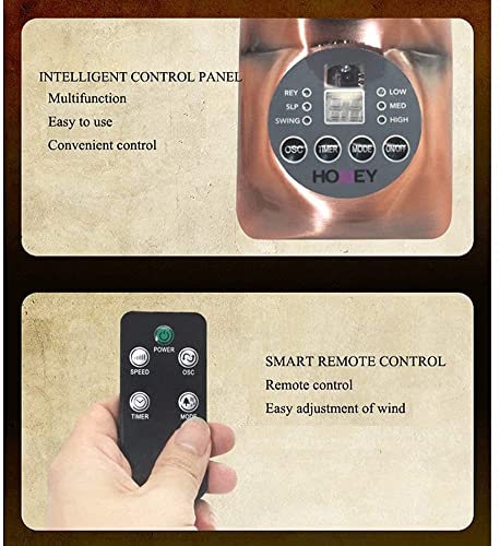 SZYDKJ Remote Control Swing Fan for Household Industry,Wall Mount Oscillating Fan Wall-Mounted Fans-Retro Antique Metal Wall Fan/ 3 Speed Settings,Quiet Operation (Size : W:400mm/H:450mm)