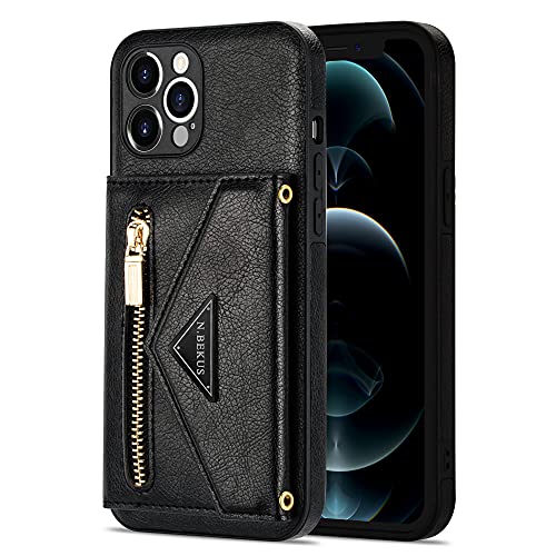 ZCDAYE Crossbody Wallet Phone Cases for iPhone 13, iPhone 13(6.1 inch) Wallet Phone Case, Premium Leather Phone Case for iPhone 13(6.1 inch) - Black