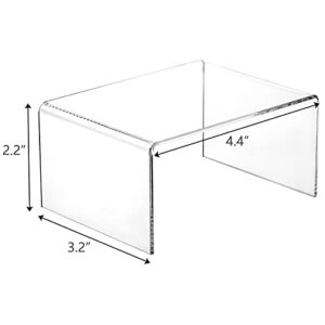 Hedume 16 Pack Clear Acrylic Display Risers, 4.4" x 3.2" x 2.2" Display Stand for Figures, Buffets, Dessert, Cupcakes, Candy, Jewelry and Collectibles