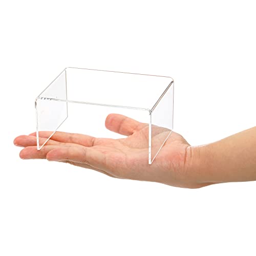 Hedume 16 Pack Clear Acrylic Display Risers, 4.4" x 3.2" x 2.2" Display Stand for Figures, Buffets, Dessert, Cupcakes, Candy, Jewelry and Collectibles