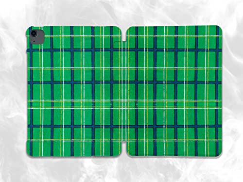 Cute Green Buffalo Plaid case Compatible with iPad Mini Air Pro 7.9 8.3 9.7 10.2 10.9 11 12.9 inch Pattern Cover New 2022 2021 Trifold Stand 3 4 5 6 7 8 9 Generation 231 (9.7" 5/6 gen)