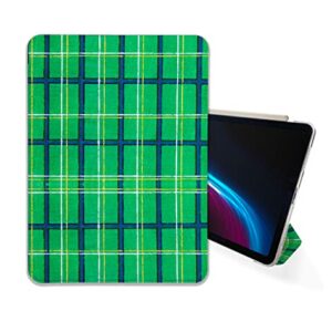 Cute Green Buffalo Plaid case Compatible with iPad Mini Air Pro 7.9 8.3 9.7 10.2 10.9 11 12.9 inch Pattern Cover New 2022 2021 Trifold Stand 3 4 5 6 7 8 9 Generation 231 (9.7" 5/6 gen)