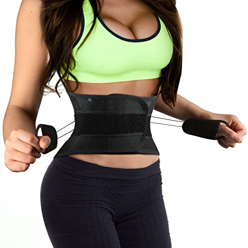 SHTALHST Waist Trainer for Women-Shapewear Wrap Belt,Waist Wraps for Stomach,Waist Belt,Waist Trainer for Women Lower Belly Fat,2023 Powered Row Pulleys Waist Trainer with Protection Gear Black