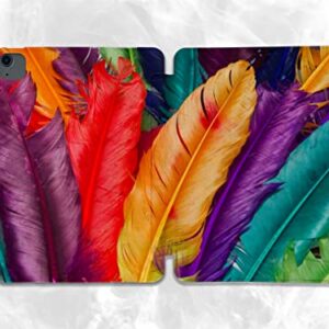 Cute Rainbow Feather Art case Compatible with iPad Mini Air Pro 7.9 8.3 9.7 10.2 10.9 11 12.9 inch Pattern Cover New 2022 2021 Trifold Stand 3 4 5 6 7 8 9 Generation 268 (11" iPad Pro 1/2/3 gen)