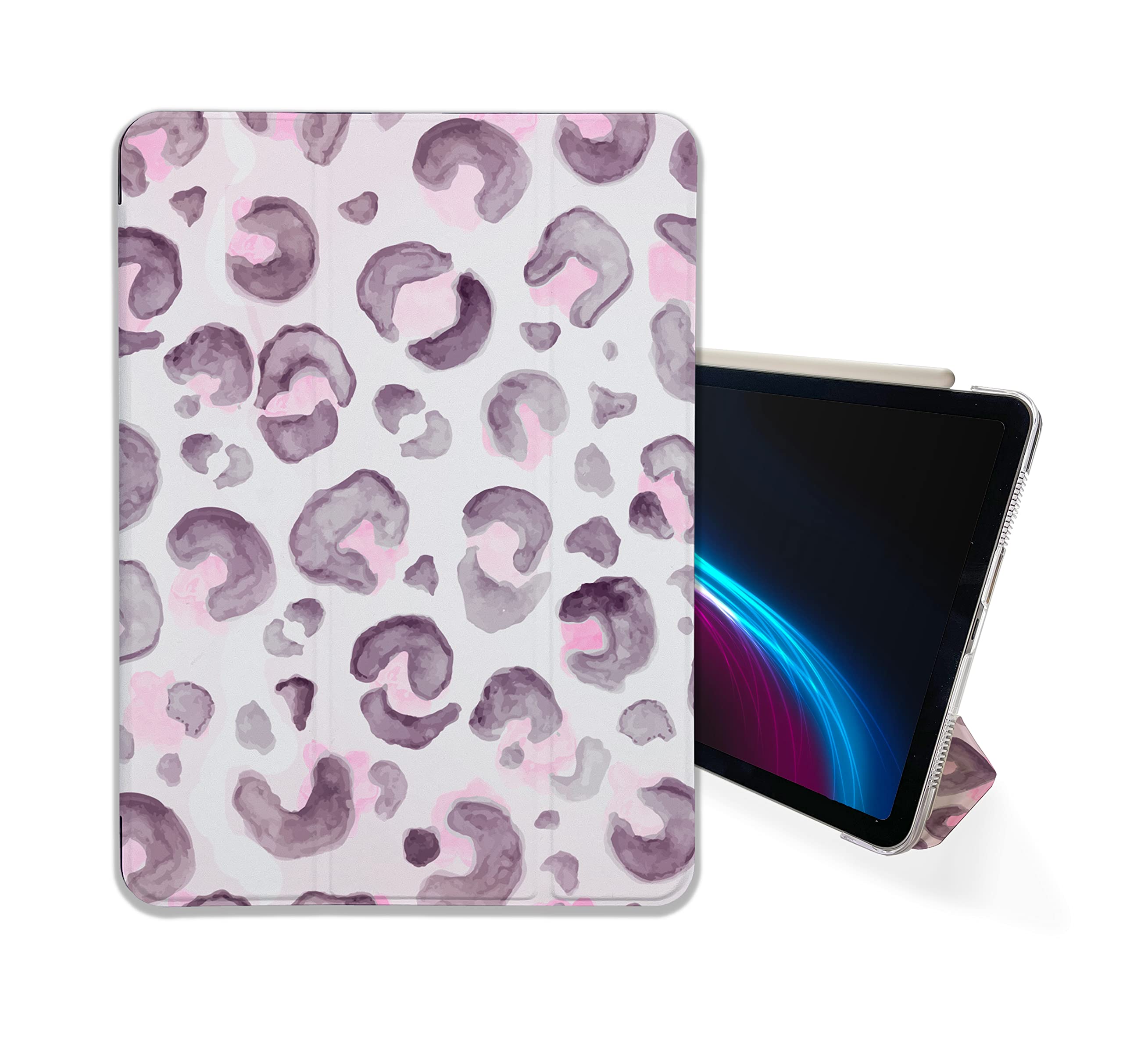 Pink Leopard Cheetah Animal case Compatible with iPad Mini Air Pro 7.9 8.3 9.7 10.2 10.9 11 12.9 inch Pattern Cover New 2022 2021 Trifold Stand 3 4 5 6 7 8 9 Generation 263 (12.9 iPad Pro 3/4/5 gen)