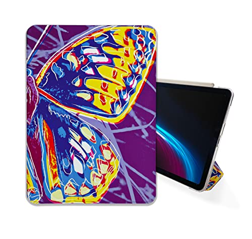 Kawaii Purple Monarch Butterfly case Compatible with iPad Mini Air Pro 7.9 8.3 9.7 10.2 10.9 11 12.9 inch Pattern Cover New 2022 2021 Trifold Stand 3 4 5 6 7 8 9 Generation (11" iPad Pro 1/2/3 gen)