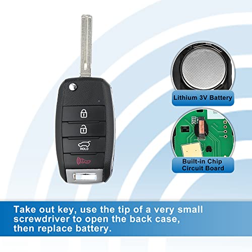 X AUTOHAUX 4 Button Car Keyless Entry Remote Control Key Fob Proximity Smart Fob OSLOKA-875T NO. 95430-B2100(PSD) for Kia Soul 2014-2019 433MHz 60 Chip