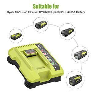 ANTRobut 6.0Ah Replacement Ryobi 40V Battery and Charger Kit for Ryobi 40V Lithium-Ion Battery OP4026 OP40601 OP4050A OP4040 OP4030 OP4050 with OP401 Ryobi 40V Charger